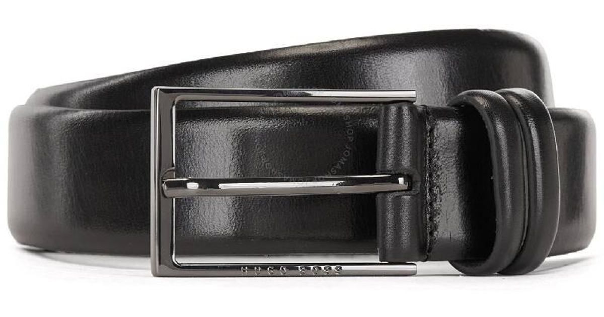 BOSS Engraved Logo Leather Belt, Cm in Black for Men | Lyst