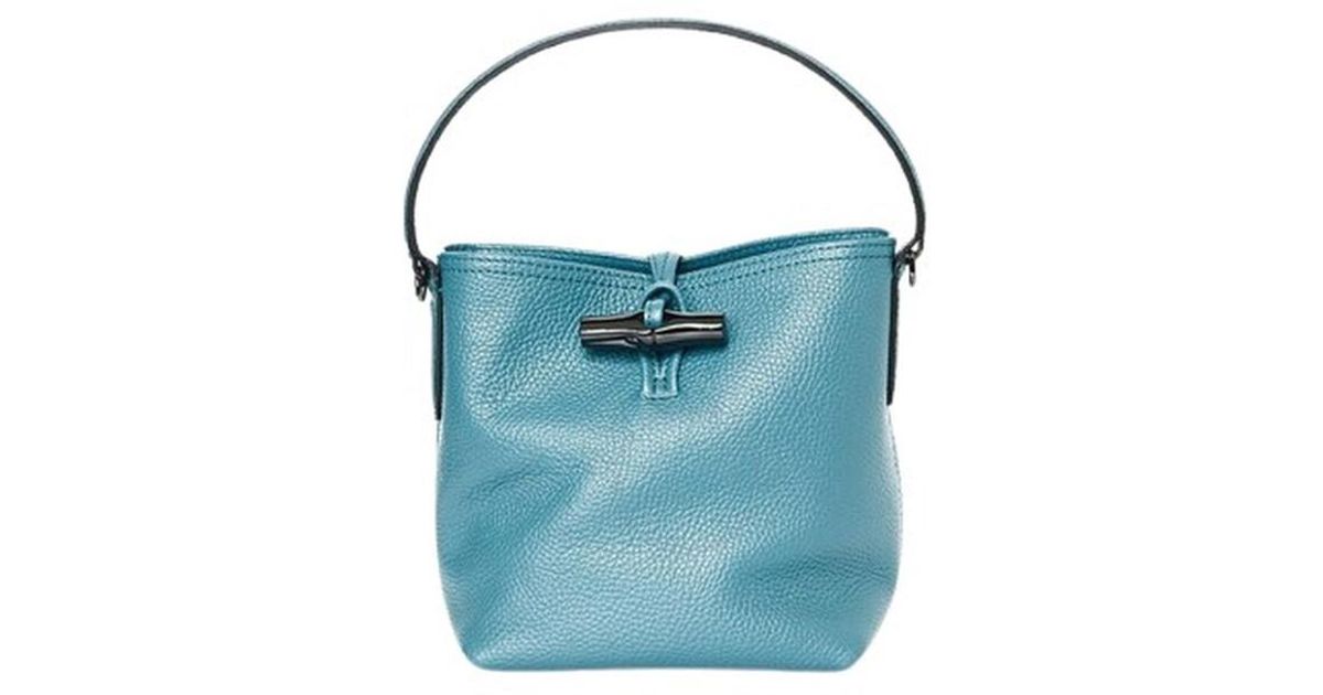 Longchamp Le Roseau Essential Xs Bucket Bag in Blue | Lyst