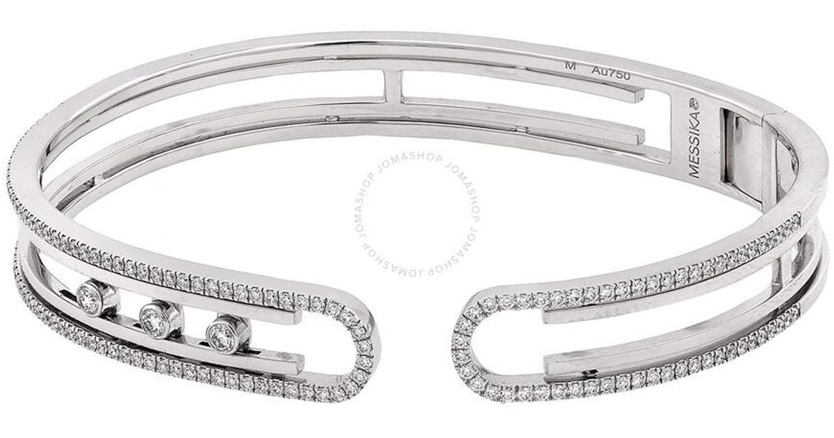 Messika Move 10Th 18K Diamond Bangle in White | Lyst