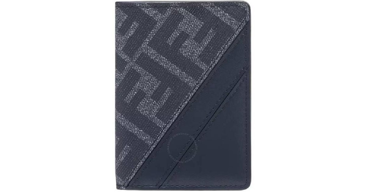 Fendi Denim Bi-Fold Canvas Card Case in Blue for Men | Lyst