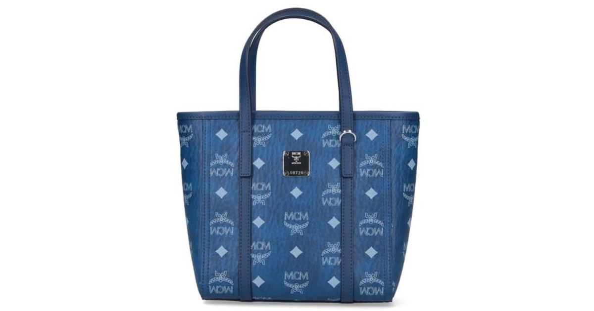 MCM Toni Shopper Small Tote Bag in Blue | Lyst UK