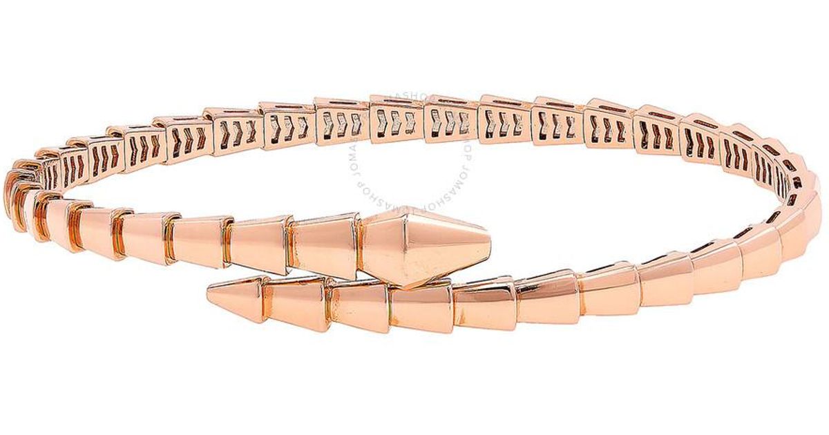 BVLGARI 18Kt Rose Serpenti Viper Bracelet in Natural | Lyst