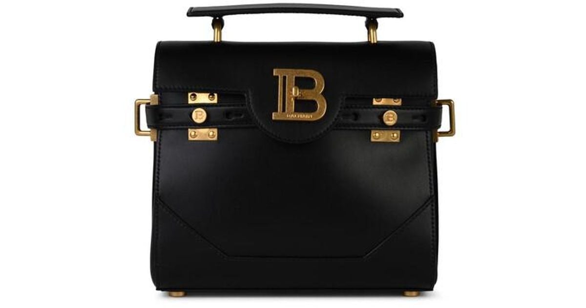 Balmain B-Buzz 23 Leather Bag in Black | Lyst UK