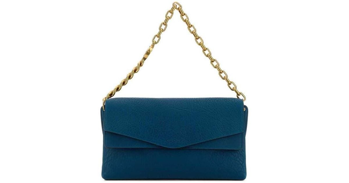 Gucci Leather Large Shoulder Bag Carryceruleo Lamb Borse A Mano in Blue ...