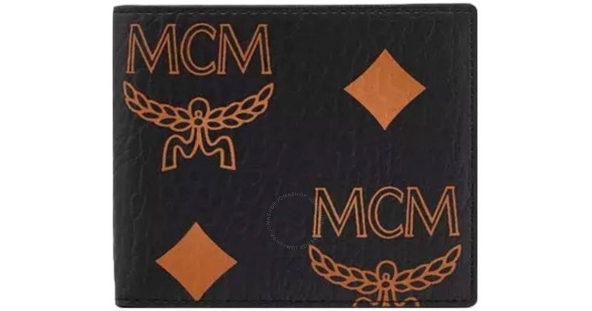 MCM Aren Maxi Visetos Small Bifold Wallet in Black for Men | Lyst