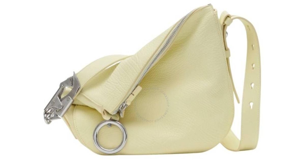 Burberry Sherbet Knight Leather Shoulder Bag in White | Lyst