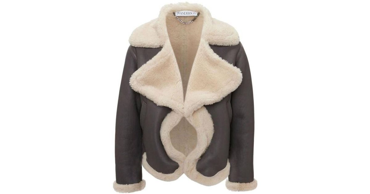 JW Anderson Oversize-Collar Wavy Aviator Jacket in Gray for Men | Lyst