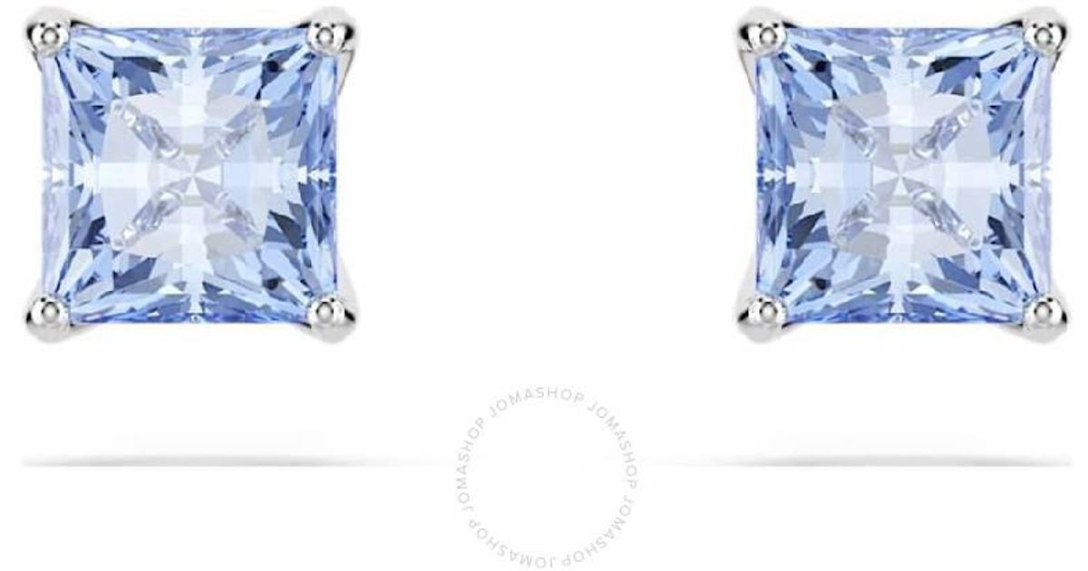 Swarovski Matrix Square-Cut Stud Earrings in Blue | Lyst