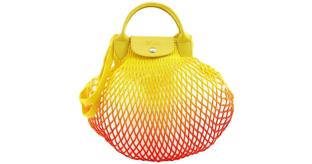 Longchamp Le Pliage Filet Top H in Yellow | Lyst