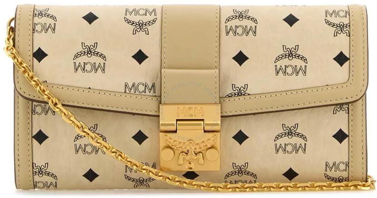 MCM Tracy Chain Wallet in Metallic | Lyst UK
