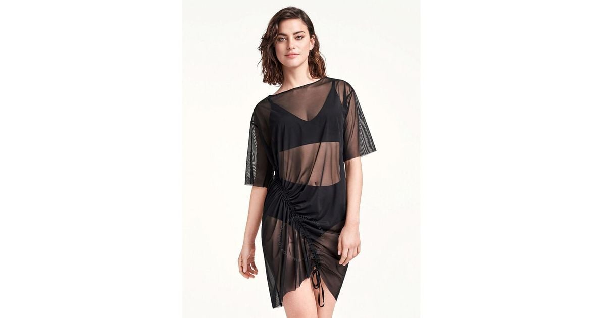Wolford Ladies Transparent Soft Tulle Yoon Beach Cover Up in Black | Lyst