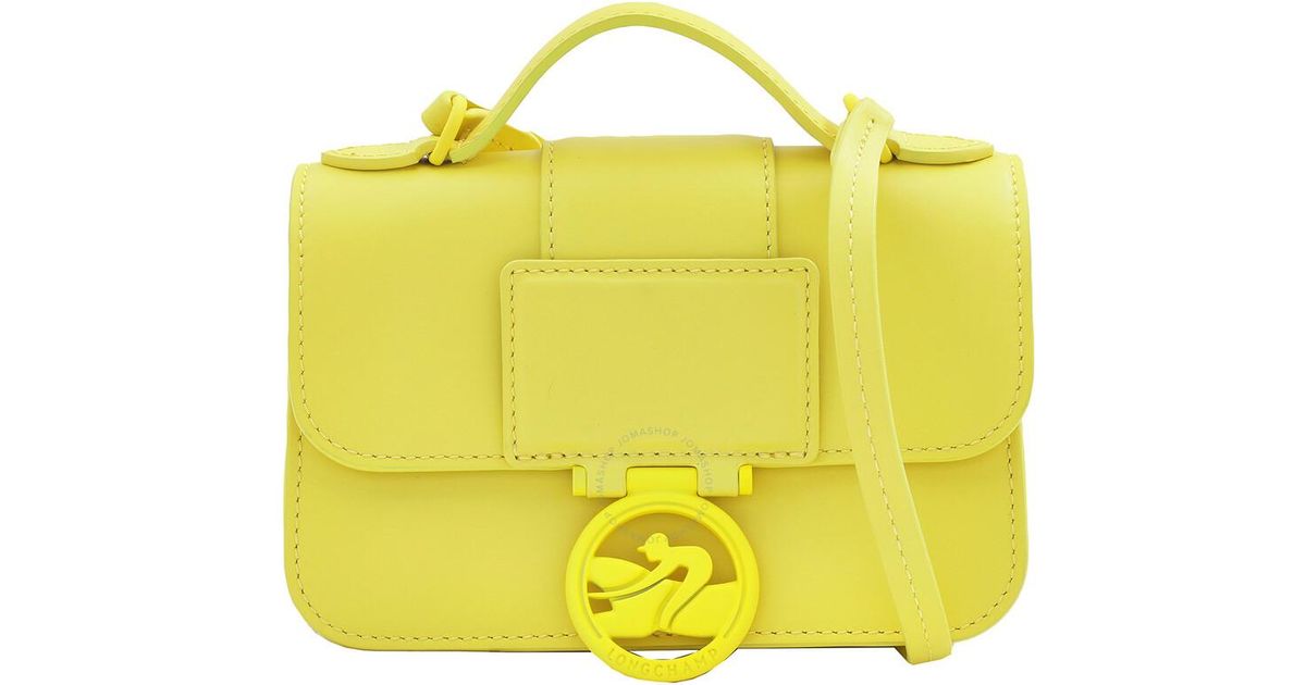 Longchamp Mini Leather Crossbody Bag in Yellow | Lyst