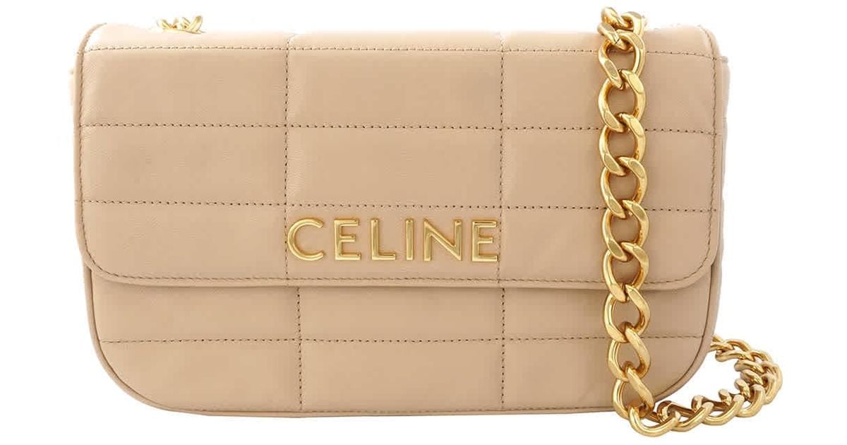 Celine Chain Shoulder Bag in Natural | Lyst