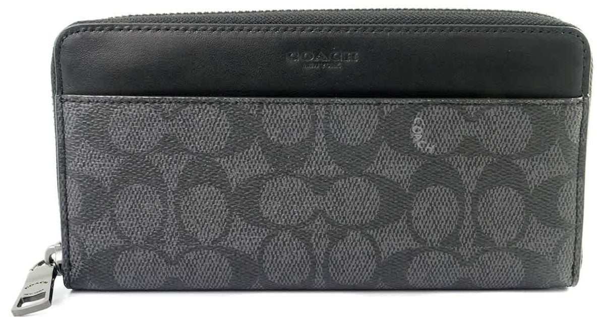 COACH Signature Canvas Accordion Wallet in Black | Lyst Australia