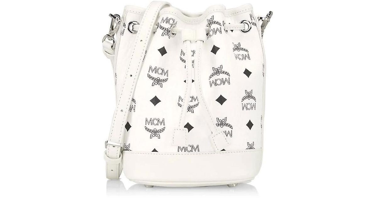 MCM Dessau Drawstring Bag in White | Lyst