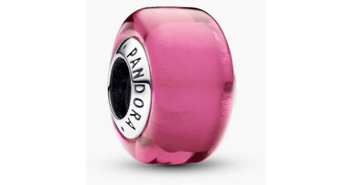 PANDORA Sterling Charm With Murano Glass in Pink | Lyst UK