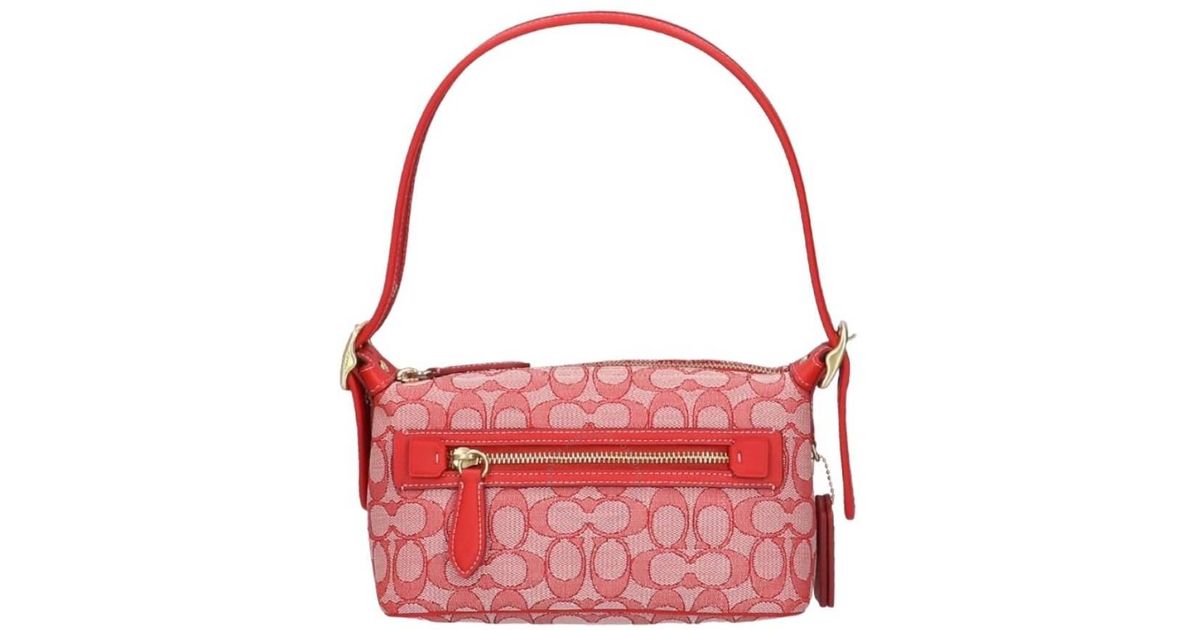 COACH Signature Jacquard Demi Shoulder Bag in Red | Lyst