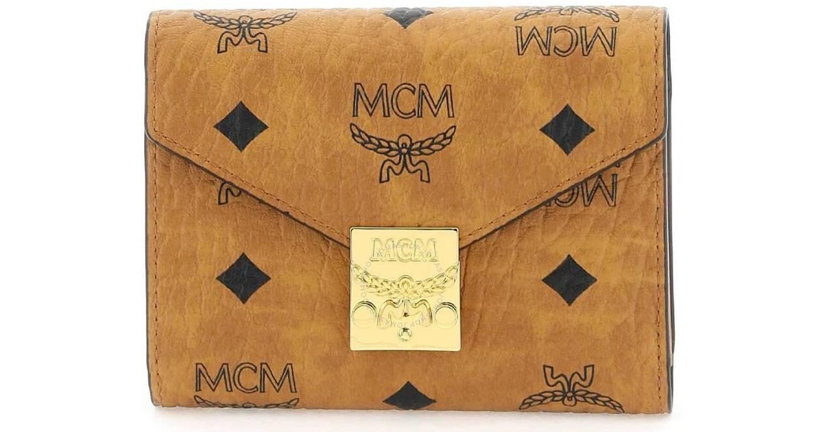 MCM Tracy Visetos Trifold Wallet in Metallic | Lyst