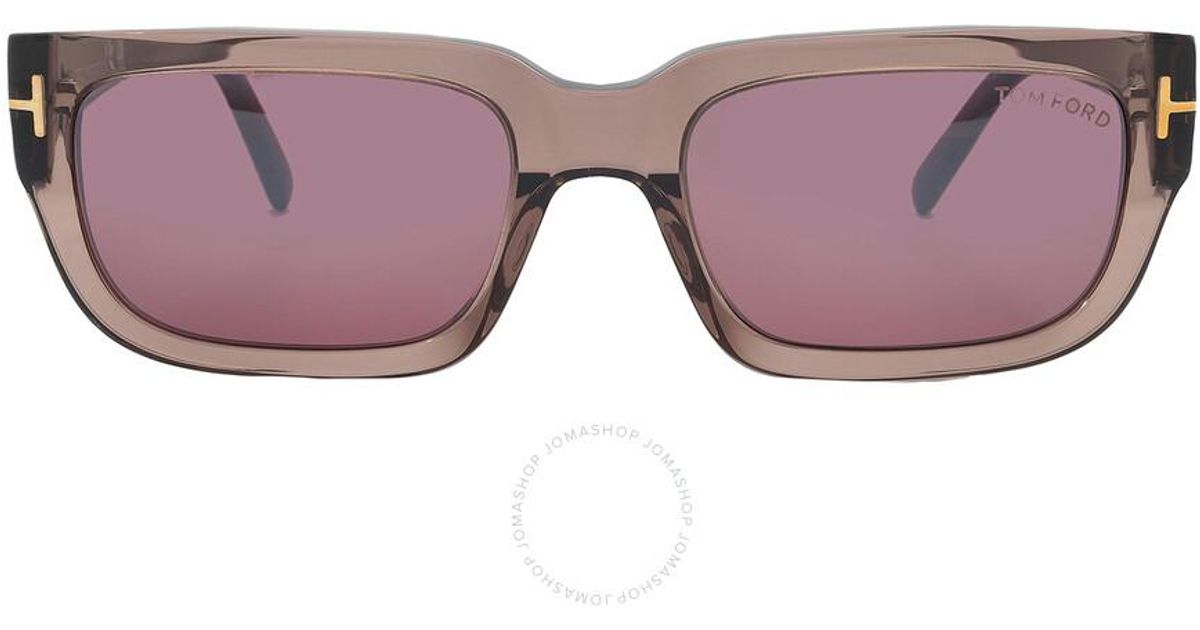 Tom Ford Ezra Bordeaux Mirror Rectangular Sunglasses Ft1075 45u 54 in ...