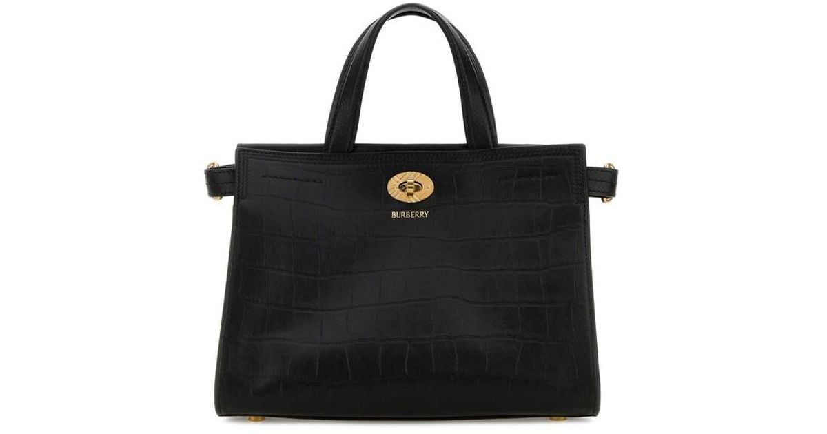 Burberry Leather Mini Cotswolds Handbag in Black | Lyst UK