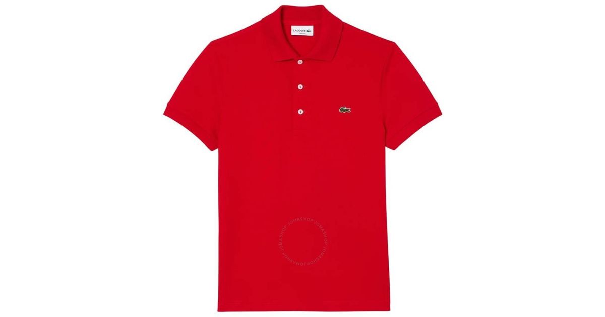 Lacoste Stretch Pique Short-Sleeve Slim Fit Polo Shirt, Brand Size 3 in ...