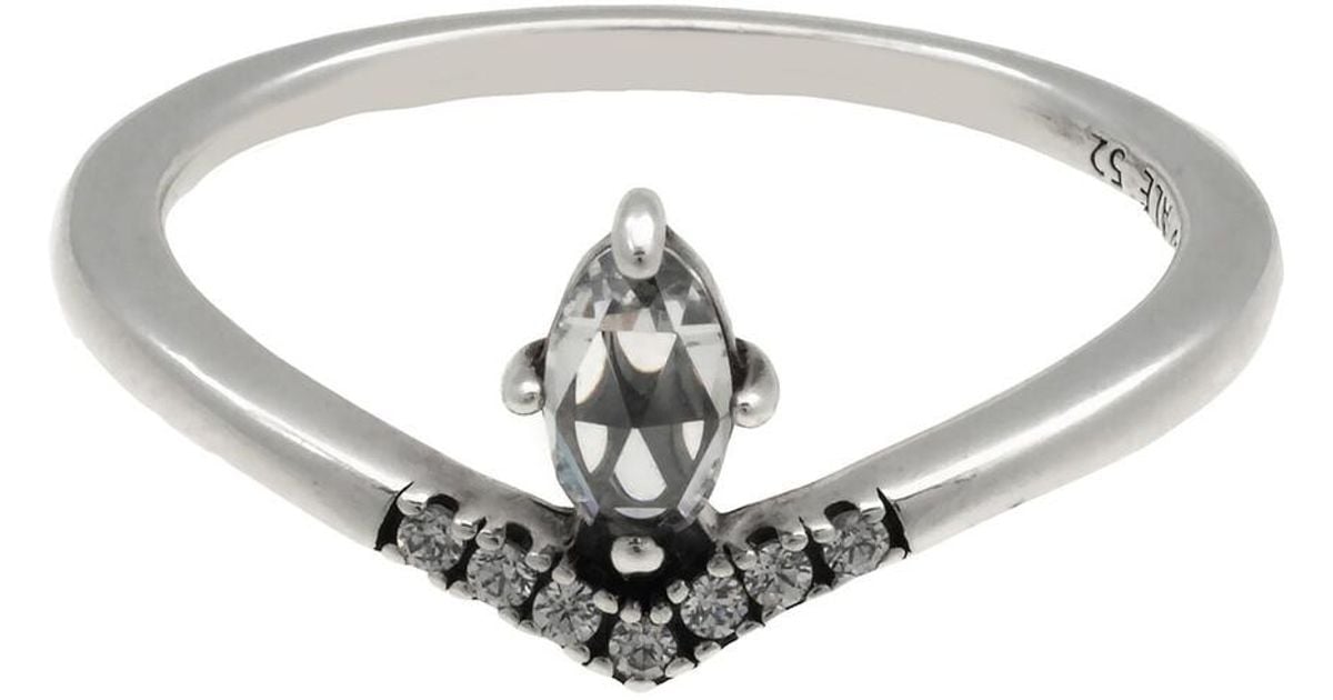 PANDORA Ladies Sterling Classic Wishbone Ring in Metallic | Lyst