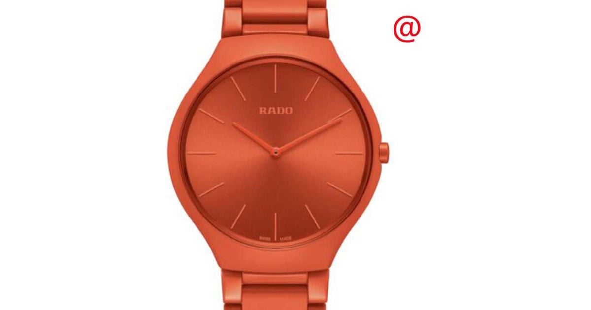 Rado True Thinline Quartz Dial Watch in Red for Men | Lyst