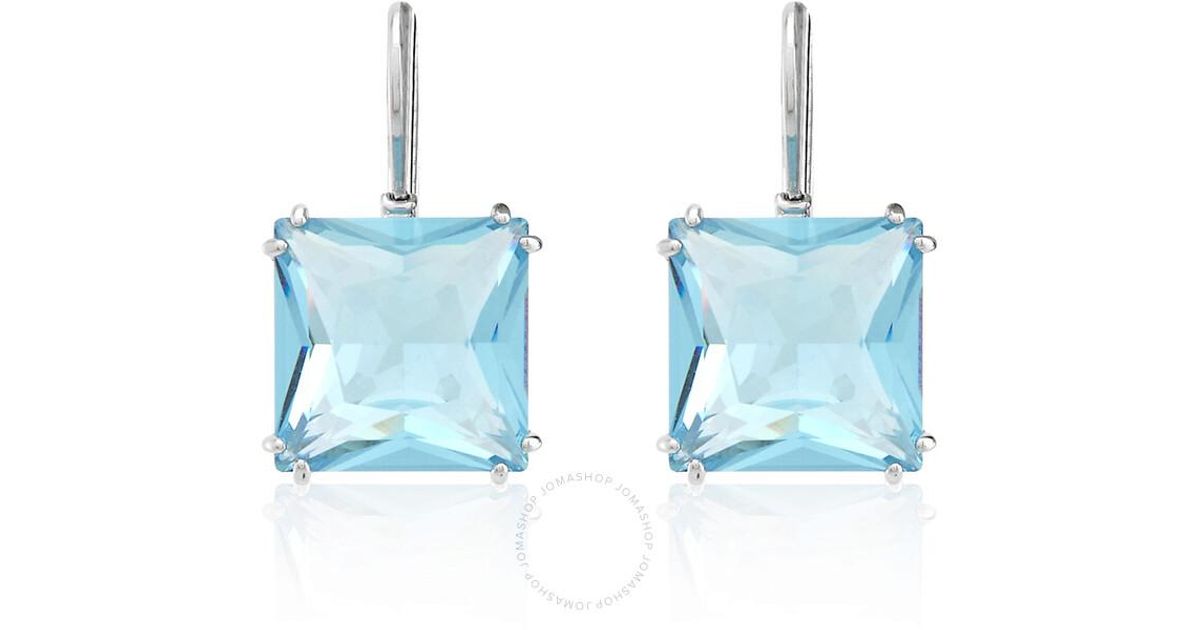 Swarovski Ladies Millenia Square Cut Crystal Drop Earrings in Blue | Lyst