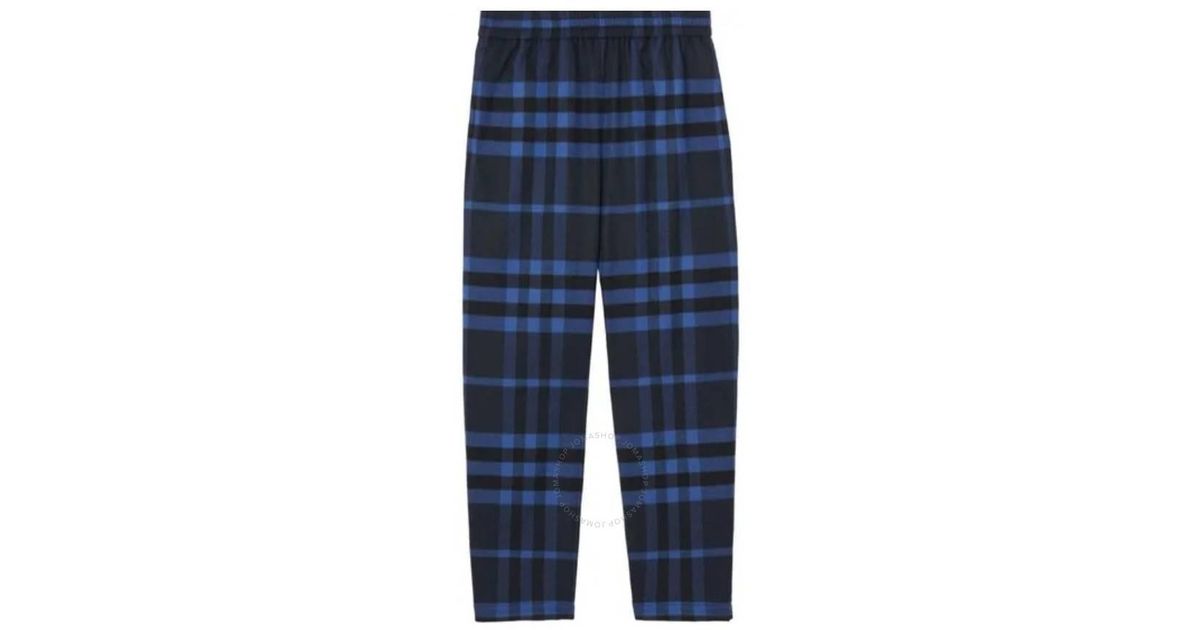 Burberry Night Check Cashmere Pajama Pants in Blue for Men | Lyst