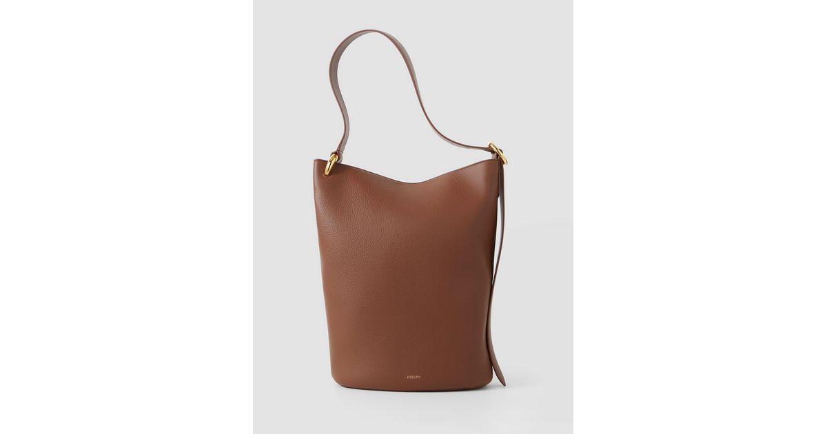 JOSEPH Bucket Leather Bag in Brown | Lyst