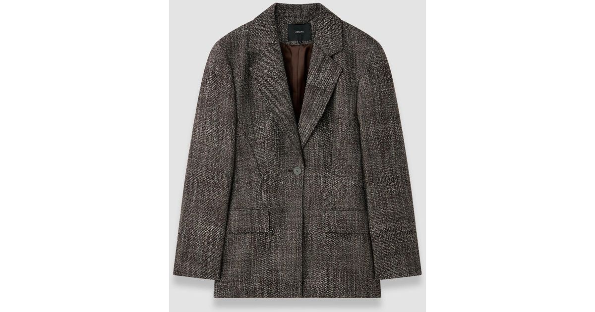 JOSEPH Fallon Textured Tailoring Wool Jacket in Grey | Lyst UK