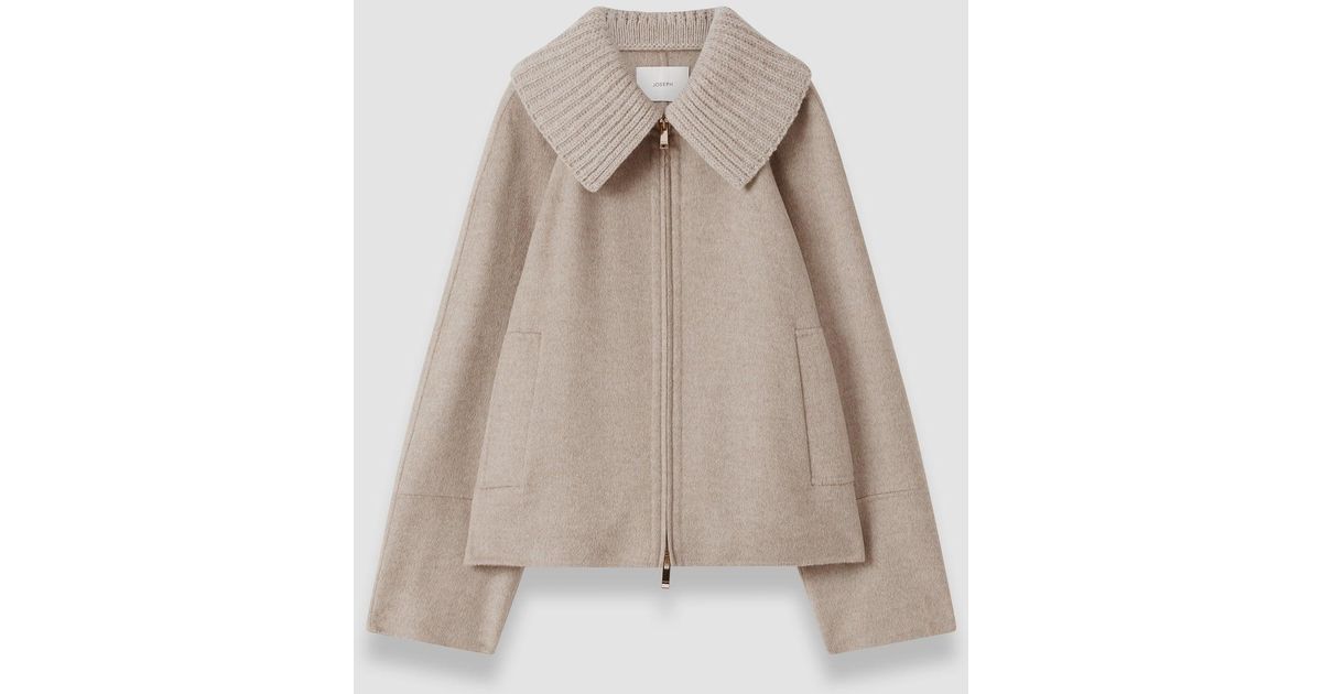 JOSEPH Cooksey Double Face Cashmere Jacket in Natural | Lyst