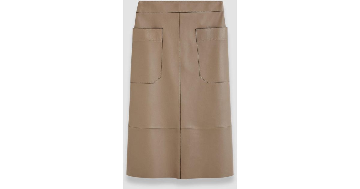 JOSEPH Blomfield Nappa Leather Skirt in Natural | Lyst