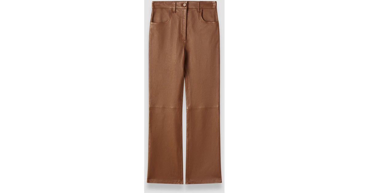 JOSEPH Duke Leather Stretch Trousers in Natural | Lyst