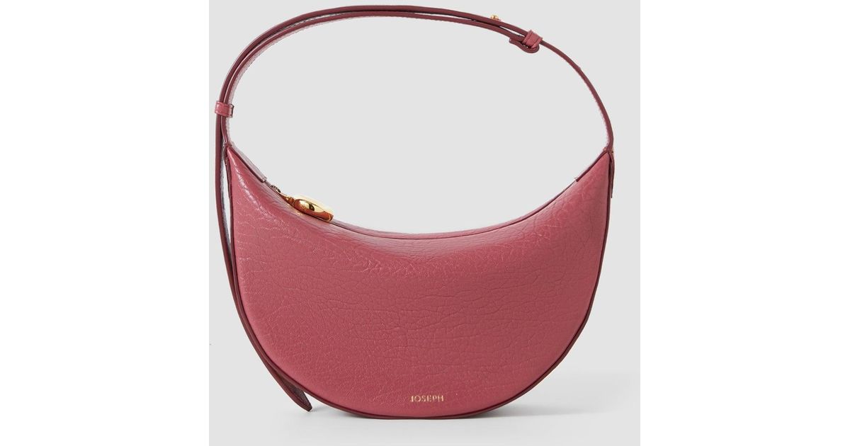 JOSEPH Bean Pebble Leather Bag in Pink | Lyst