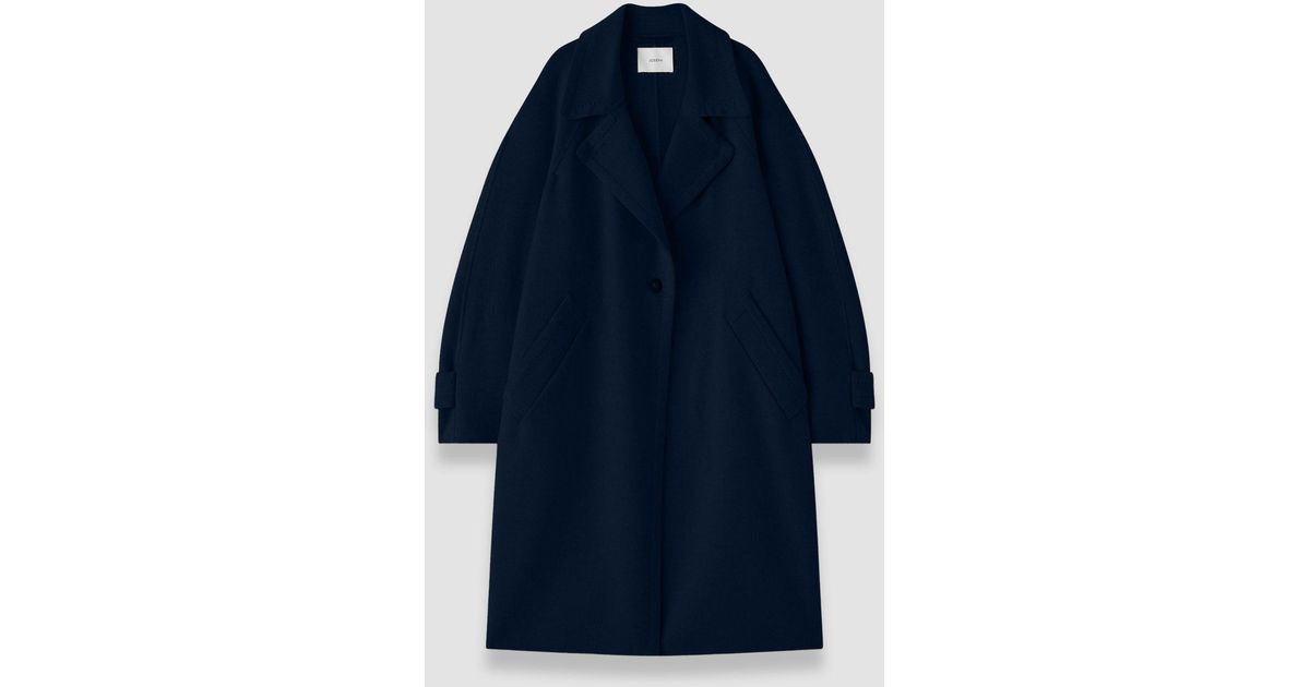 JOSEPH Franco Double Face Cashmere Coat in Blue | Lyst UK