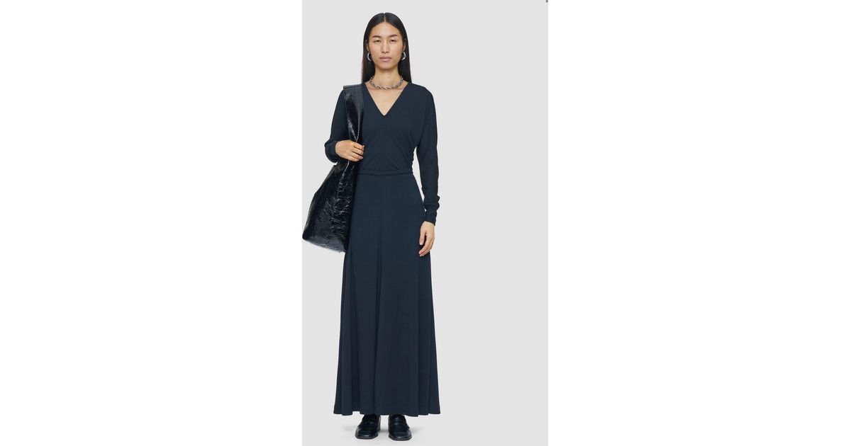 JOSEPH Wool Jersey Maxi Skirt in Blue | Lyst UK