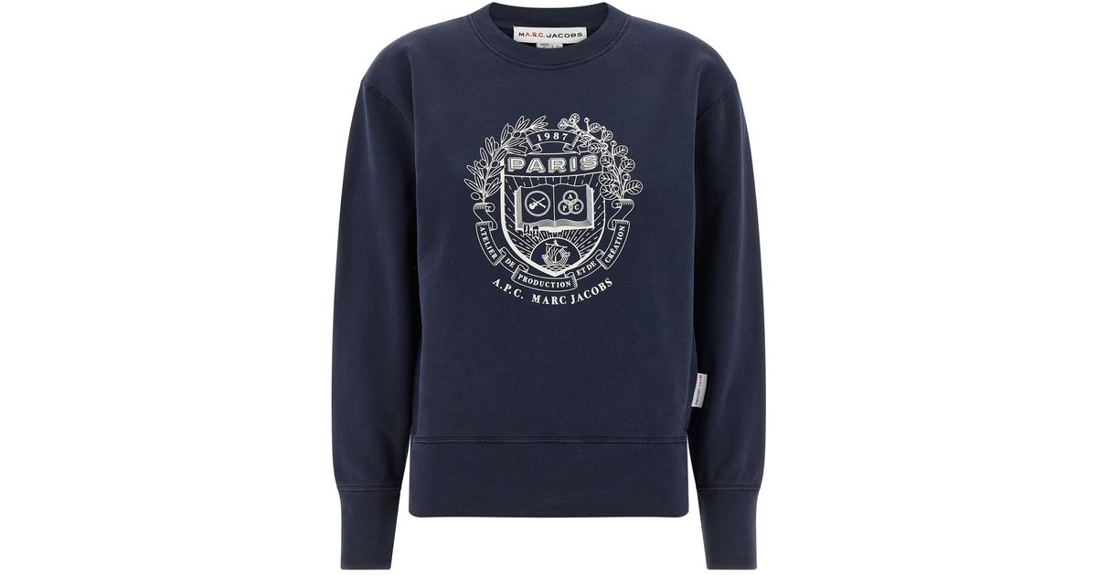 A.P.C. 'paris' Apc Capsule Sweatshirt For Marc Jacobs in Blue | Lyst UK