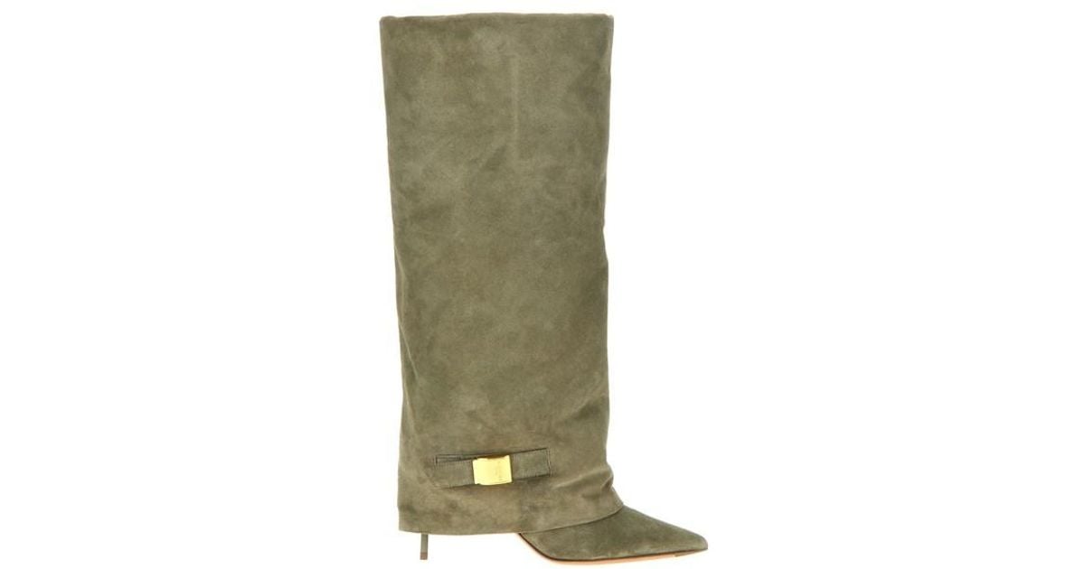 Balmain 'uma' Boots in Green | Lyst