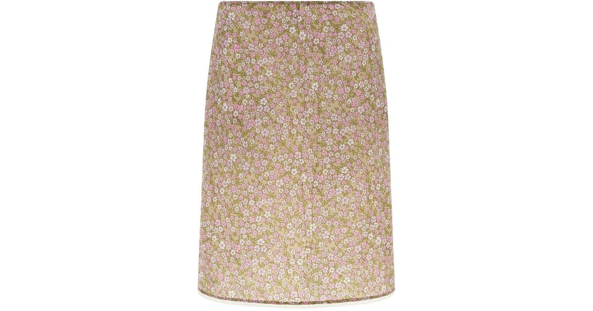 Prada 'blossom' Skirt in Natural | Lyst UK