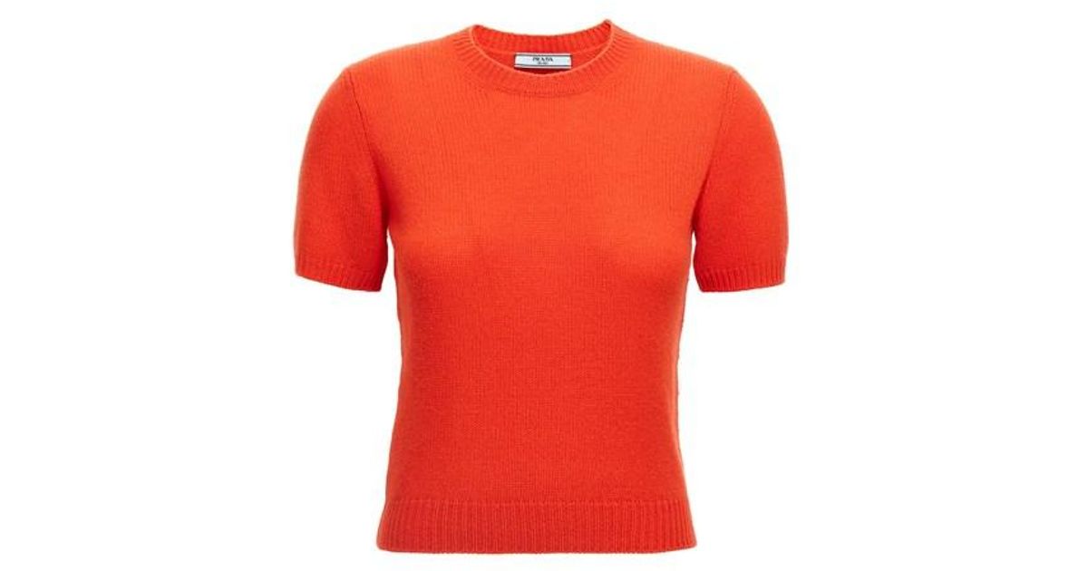 Prada Cashmere Sweater in Red | Lyst