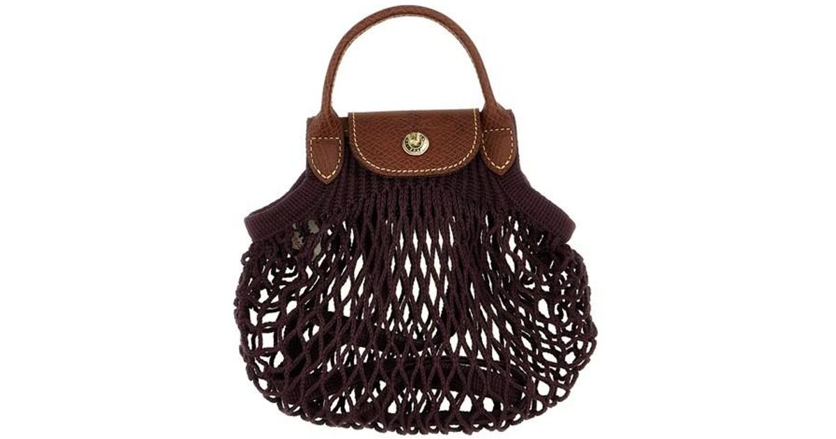 Longchamp 'xs Le Pliage Filet' Crossbody Bag in Black | Lyst