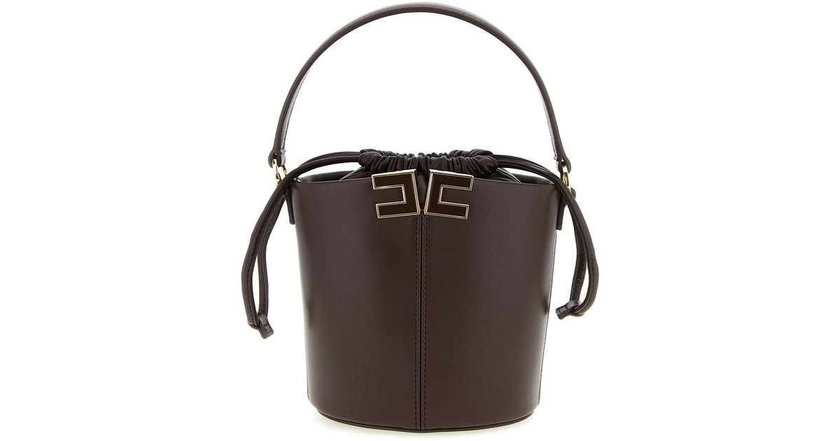 Elisabetta Franchi Logo Bucket Bag | Lyst UK