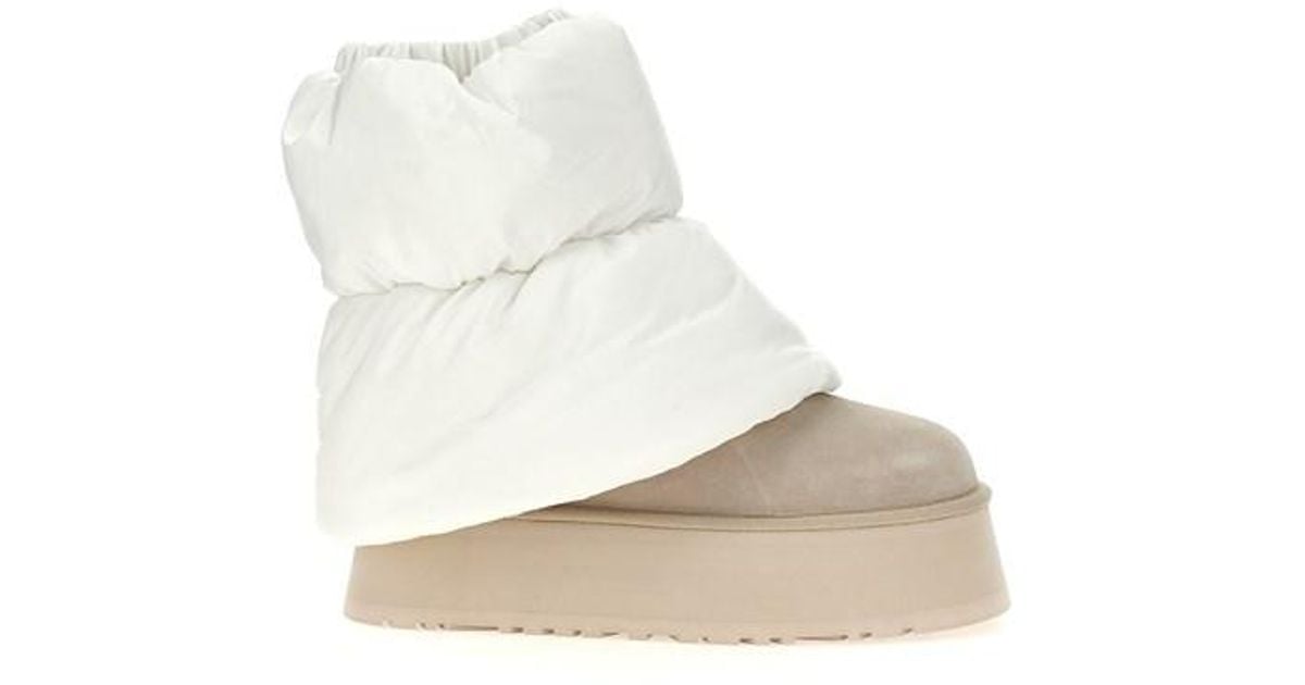 UGG 'mini Dipper Puffer' Ankle Boots in White | Lyst