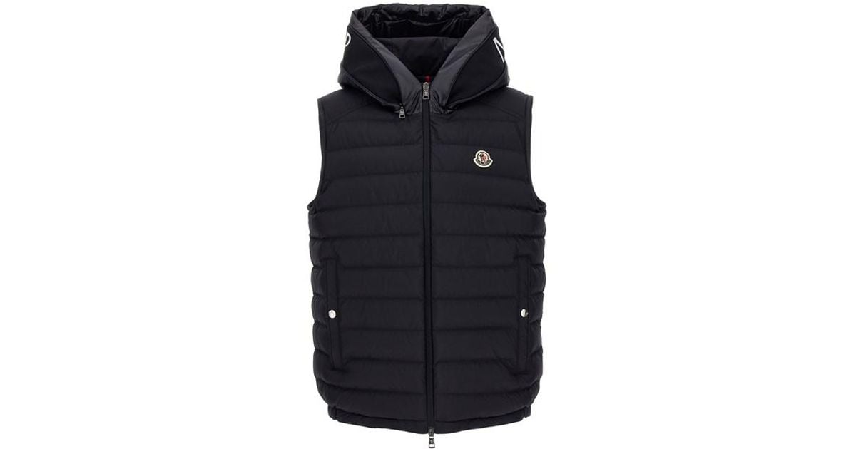 Moncler 'bourget' Vest in Black for Men | Lyst