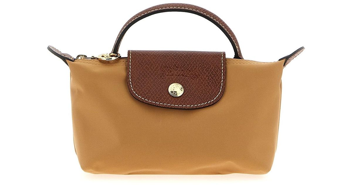 Longchamp 'le Pliage Original' Clutch in Brown | Lyst UK
