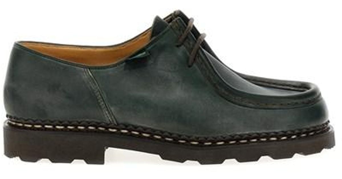 Paraboot 'michael Vert' Lace Up Shoes in Green for Men | Lyst