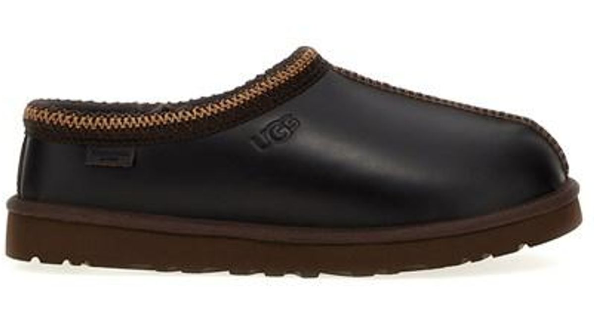 UGG 'tasman Leather Regenerate' Sabots in Black for Men | Lyst