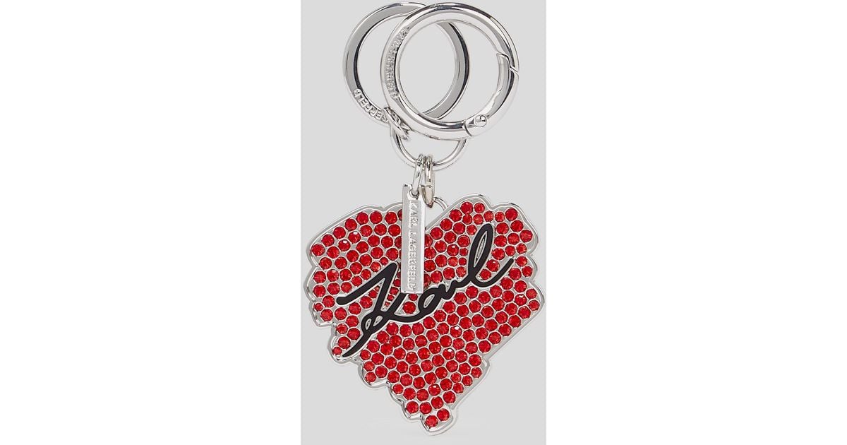 Karl Lagerfeld K/heart Keychain in Red | Lyst UK