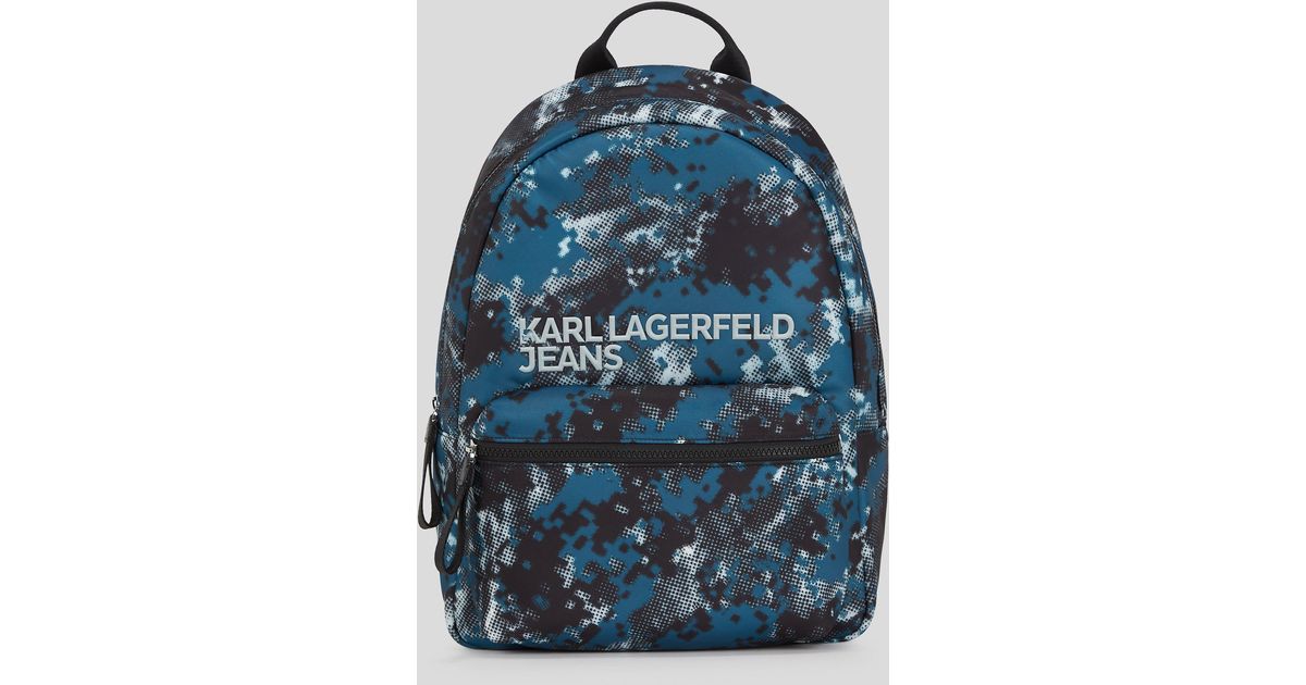 KL Jeans Digital Print Nylon Backpack in Blue for Men | Lyst UK